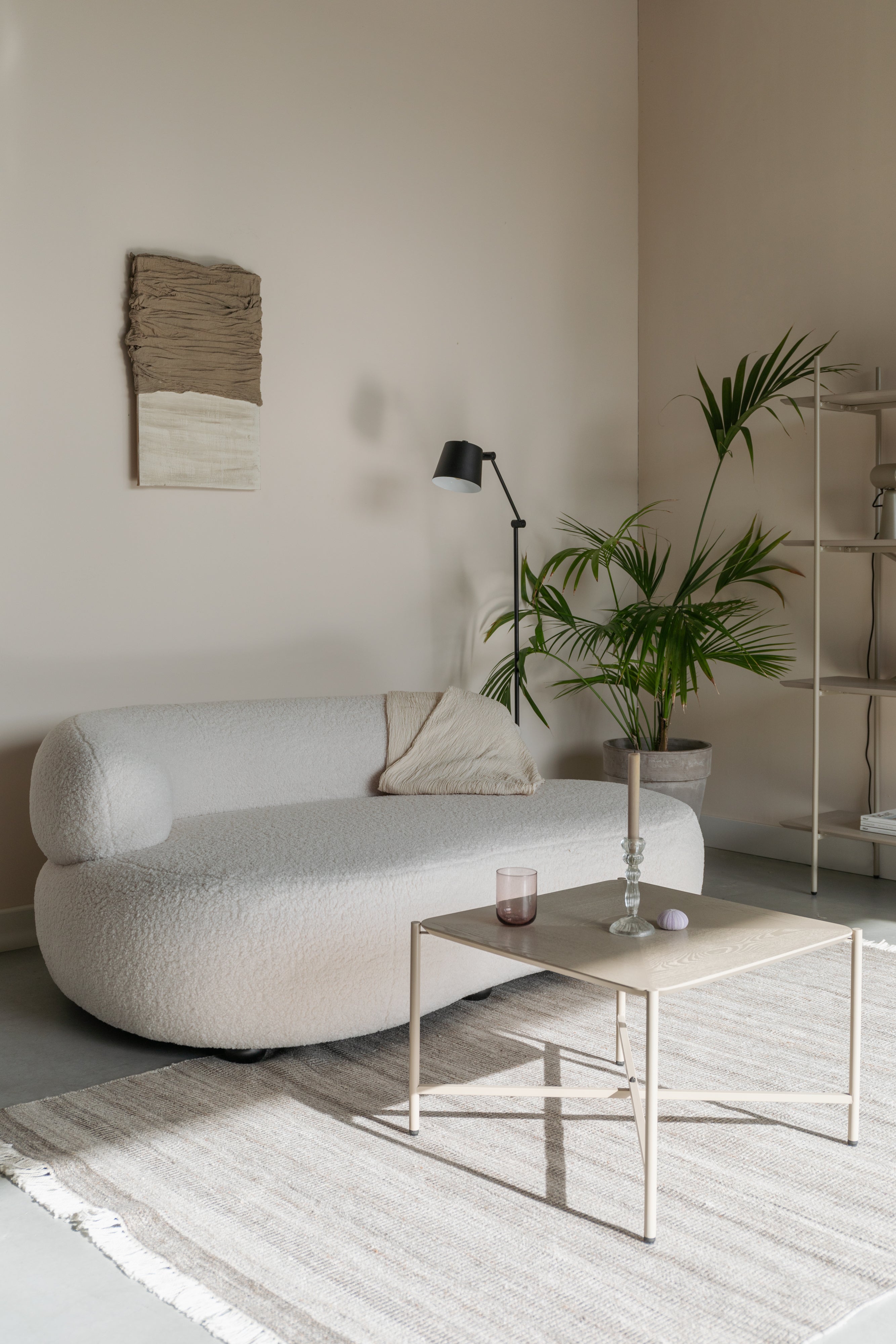 Curved Noxx sofa Ireland for sale - Boucle Curve Couch from Irish Furniture Shop – April & The Bear