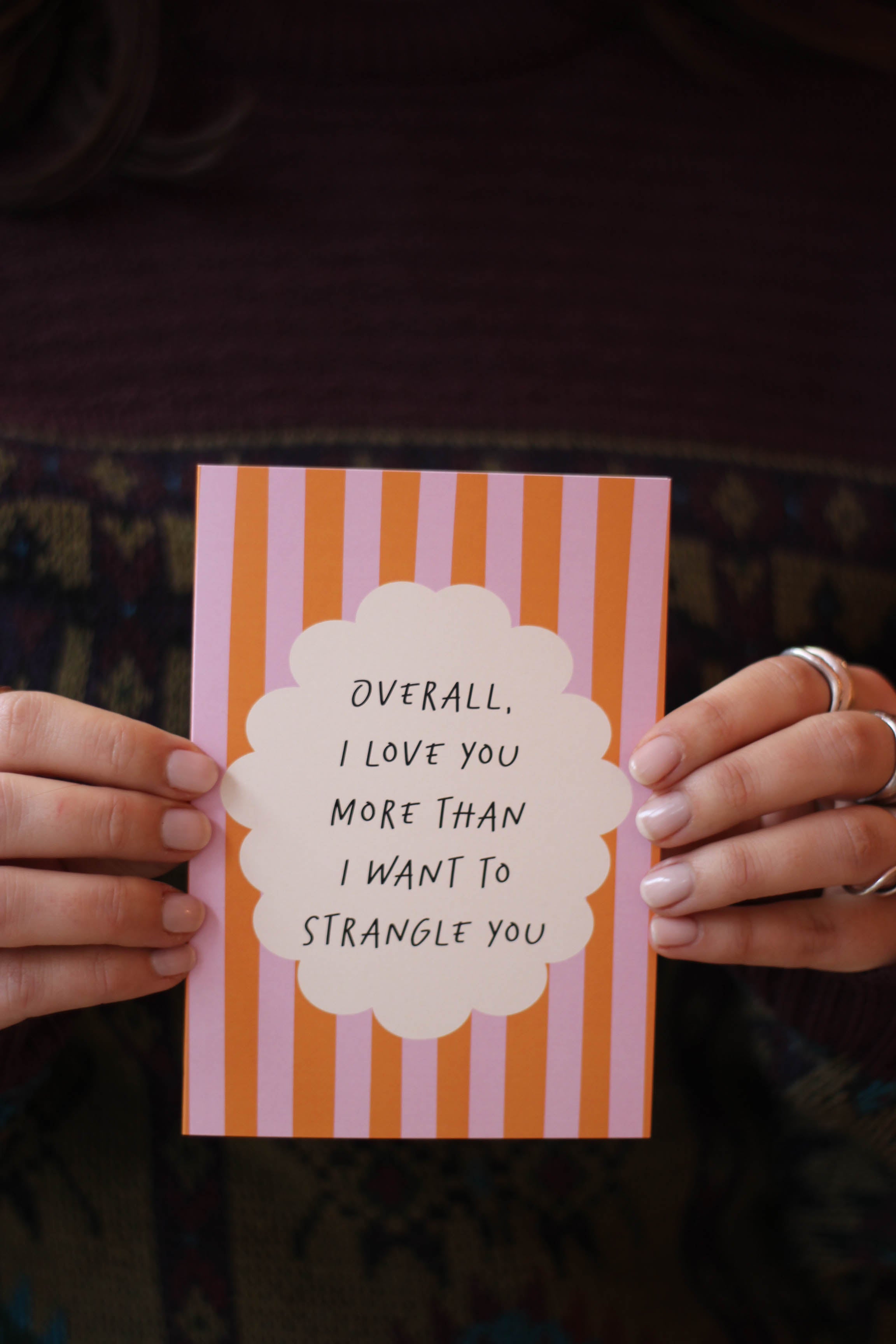 Shop Funny cards - I Love You More Than I Want to Strangle You ...