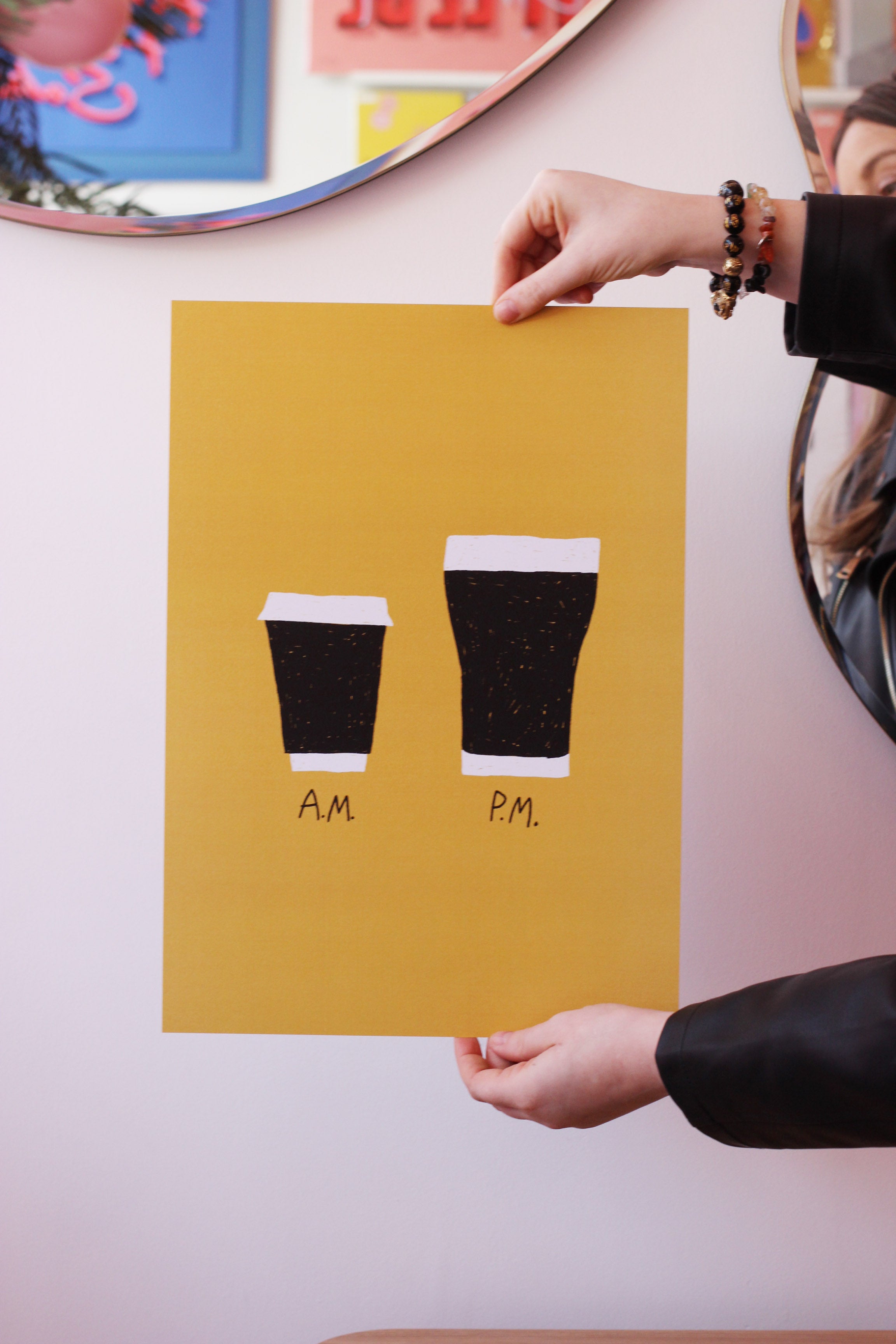 AM PM Art Print - buy fun irish design art by Hephee – April & The Bear